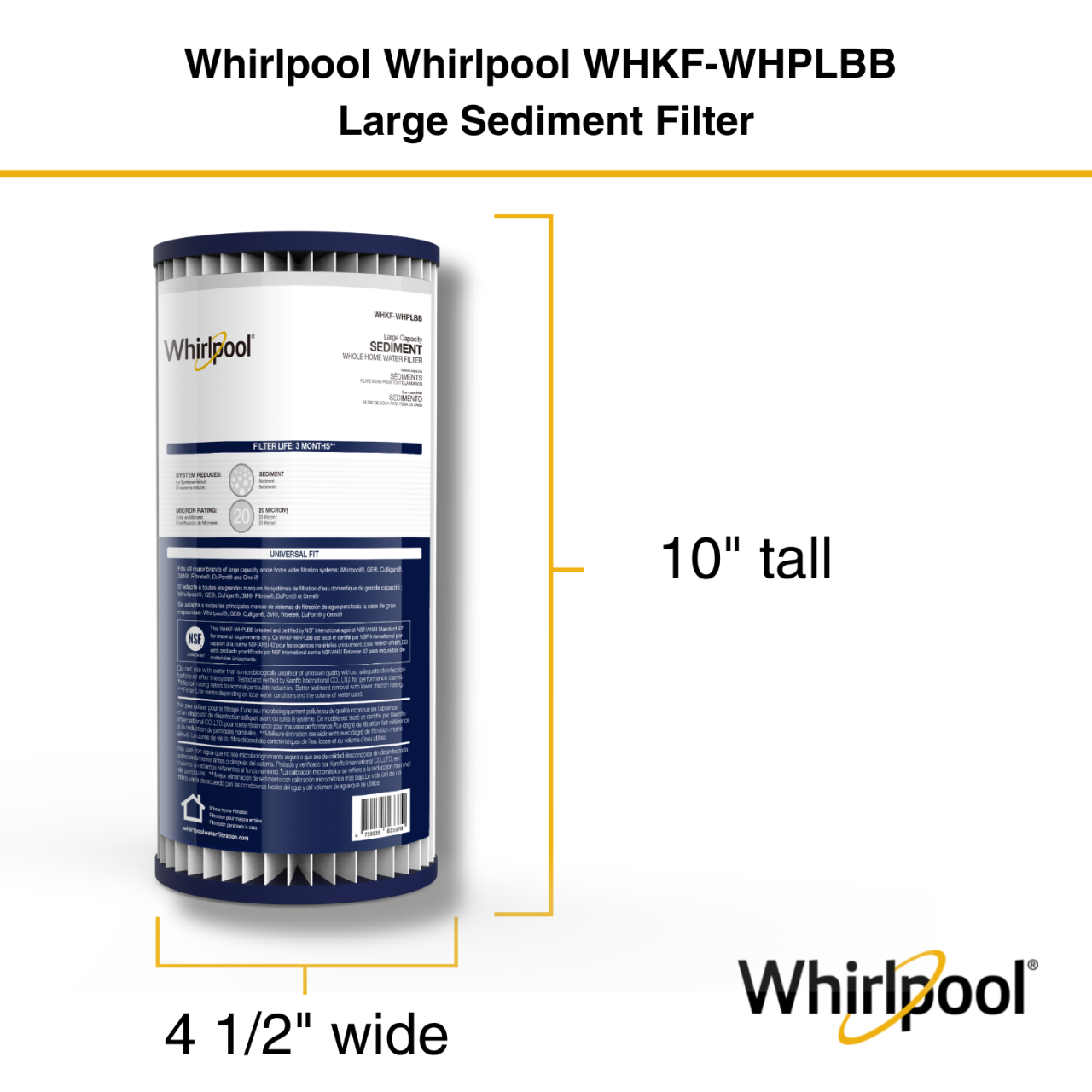 Whirlpool WHKF-DWHBB | Large Capacity Whole House Filtration